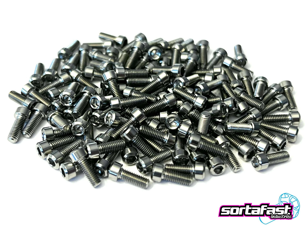 Sortafast Titanium Screws - Pan Car Rear Wheel / Cap Head - 6pk (Metri ...